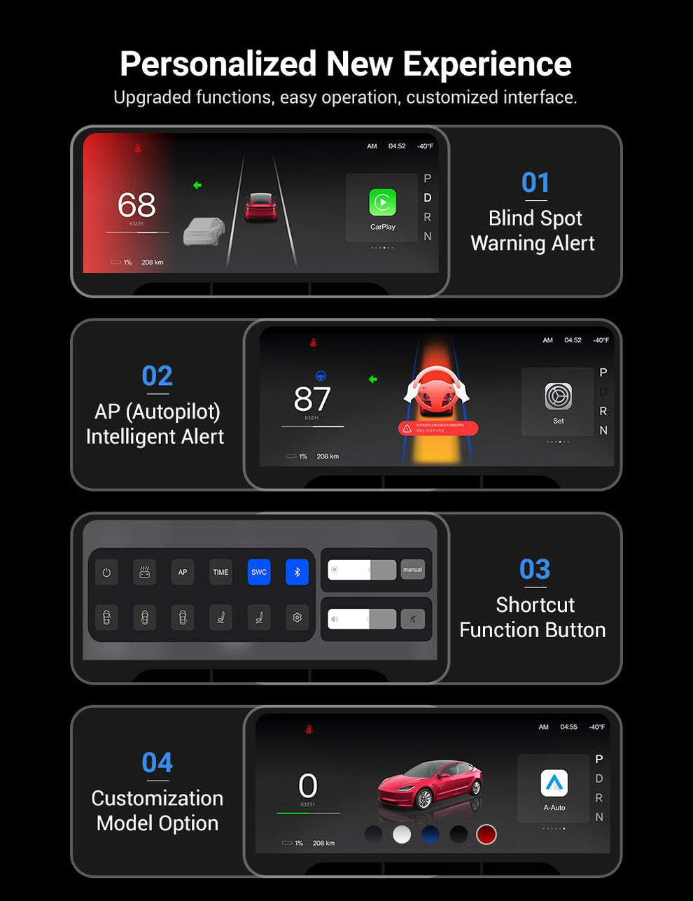 TESERY 9 Inch Screen Dashboard Display With Carplay & Android Auto for