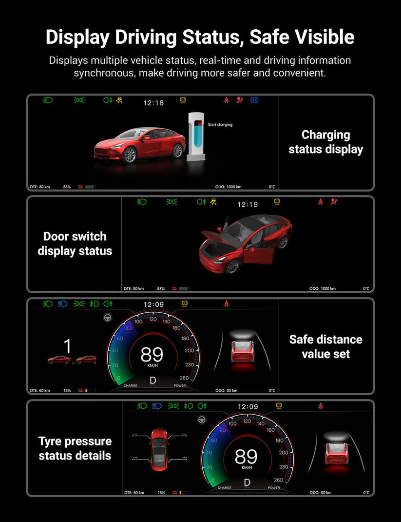 Tesla Model 3 / Y Dashboard Instrument - 9'' Display