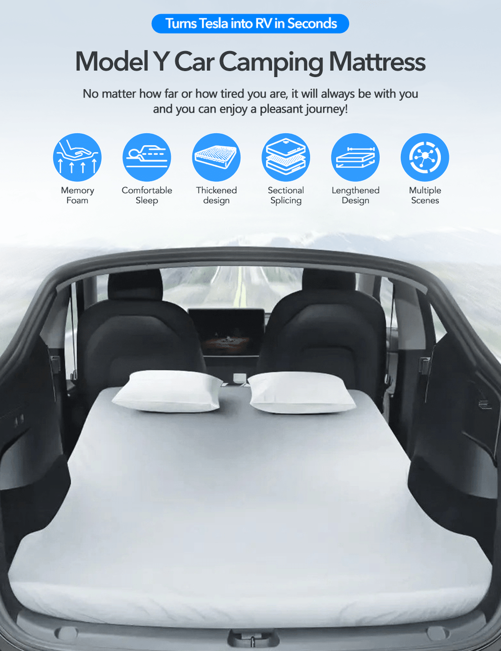 Tesla Model Y Mattress | Comfort for Road Trips & Camping