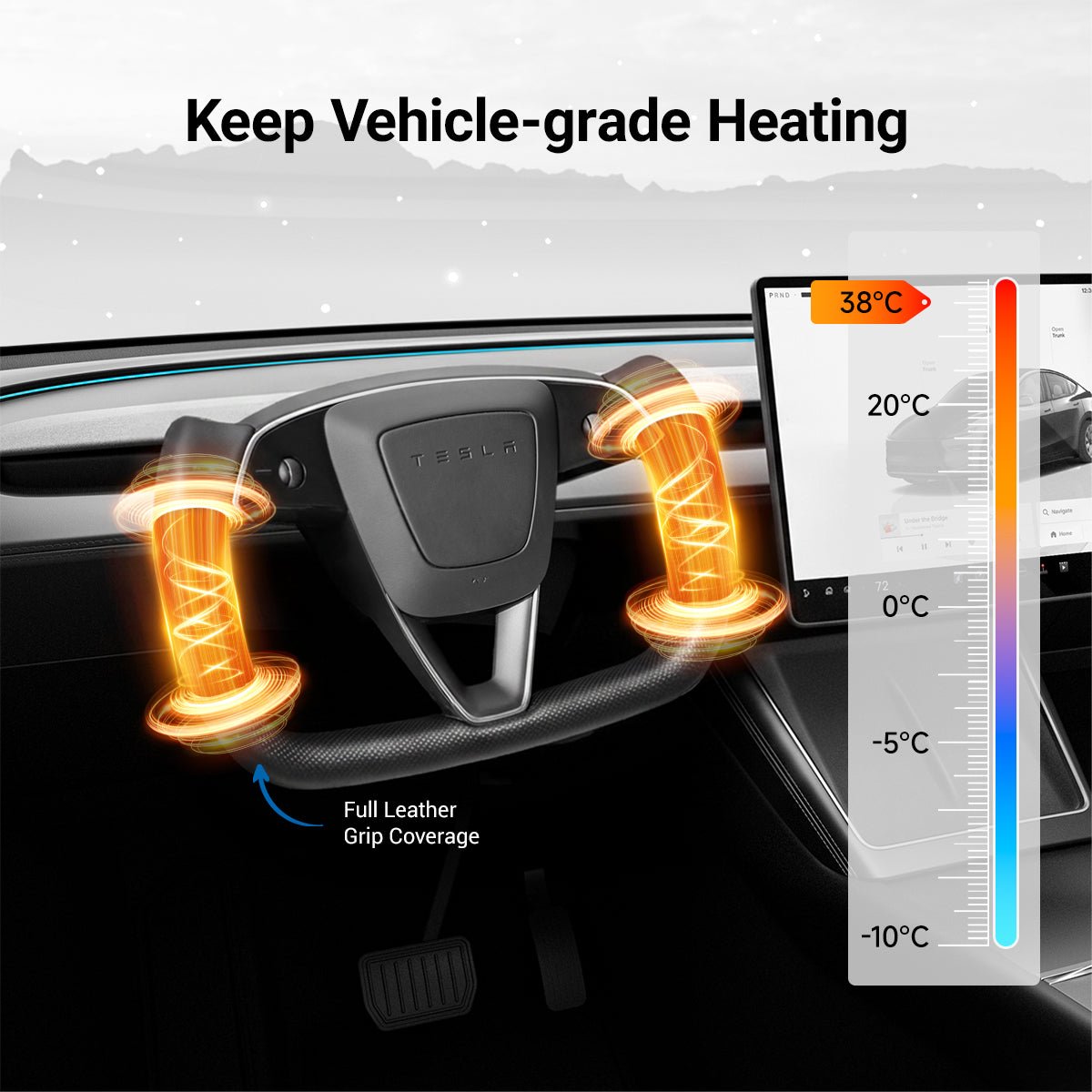 Carbon Fiber Heated Yoke Steering Wheel for Model 3 Highland & Model Y ...
