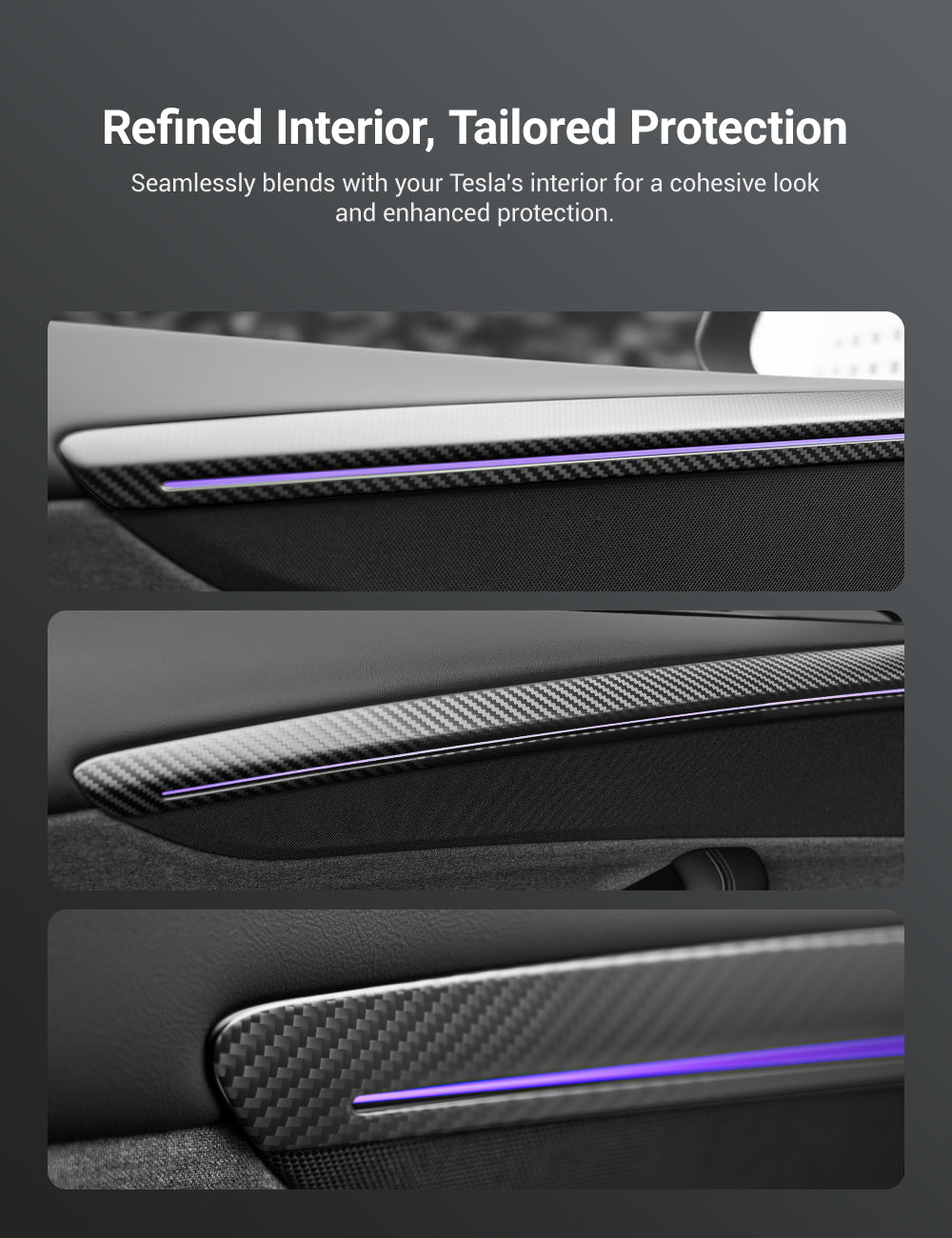 Tesla Model Model Y Juniper Dry Carbon Fiber Door Trim Cover | TESERY