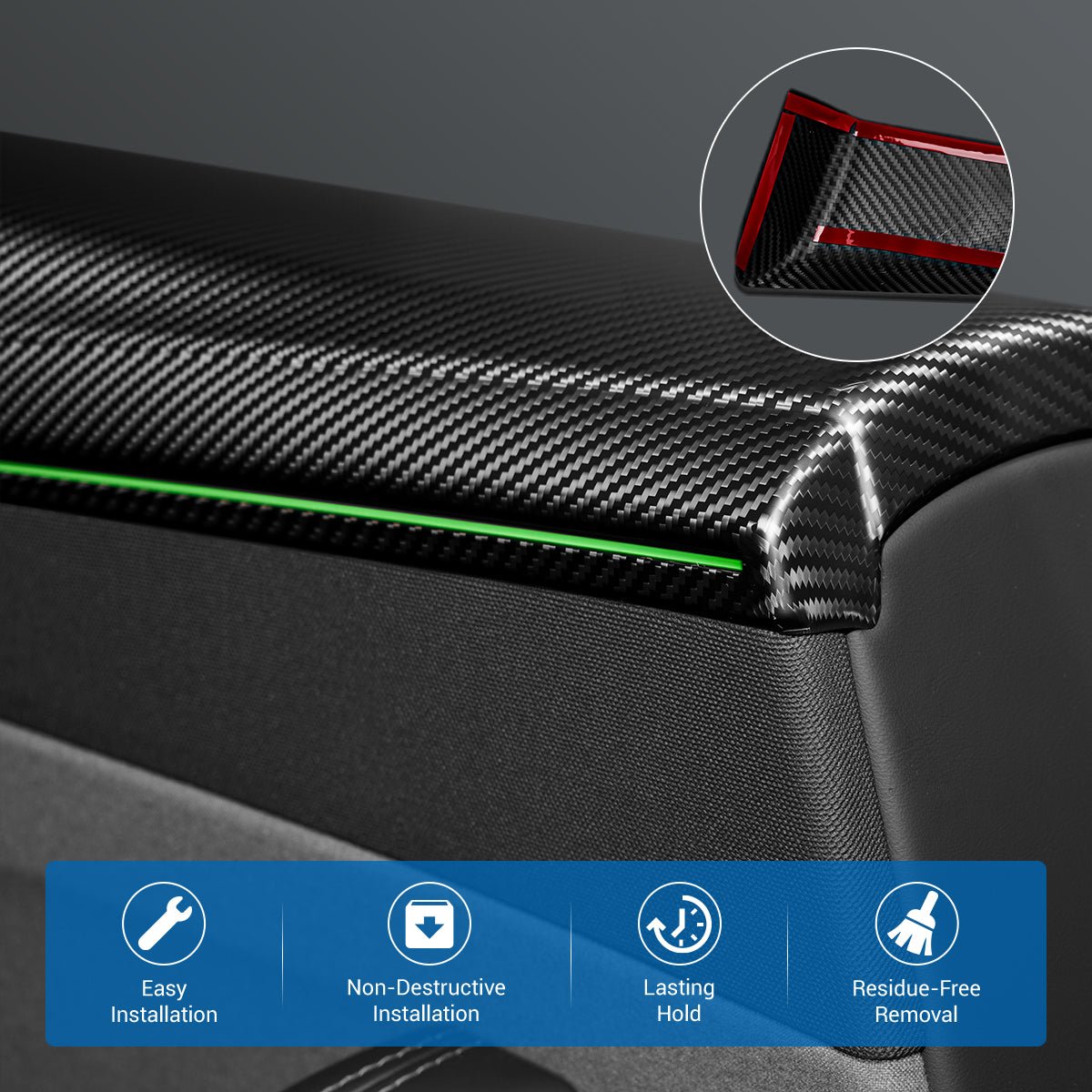 Model Y Juniper Dry Carbon Fiber Upper Door Panel Overlays