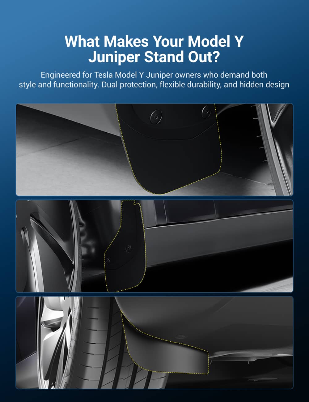 Tesla Model Y Juniper Hidden Mud Flaps - Invisible Paint Protection