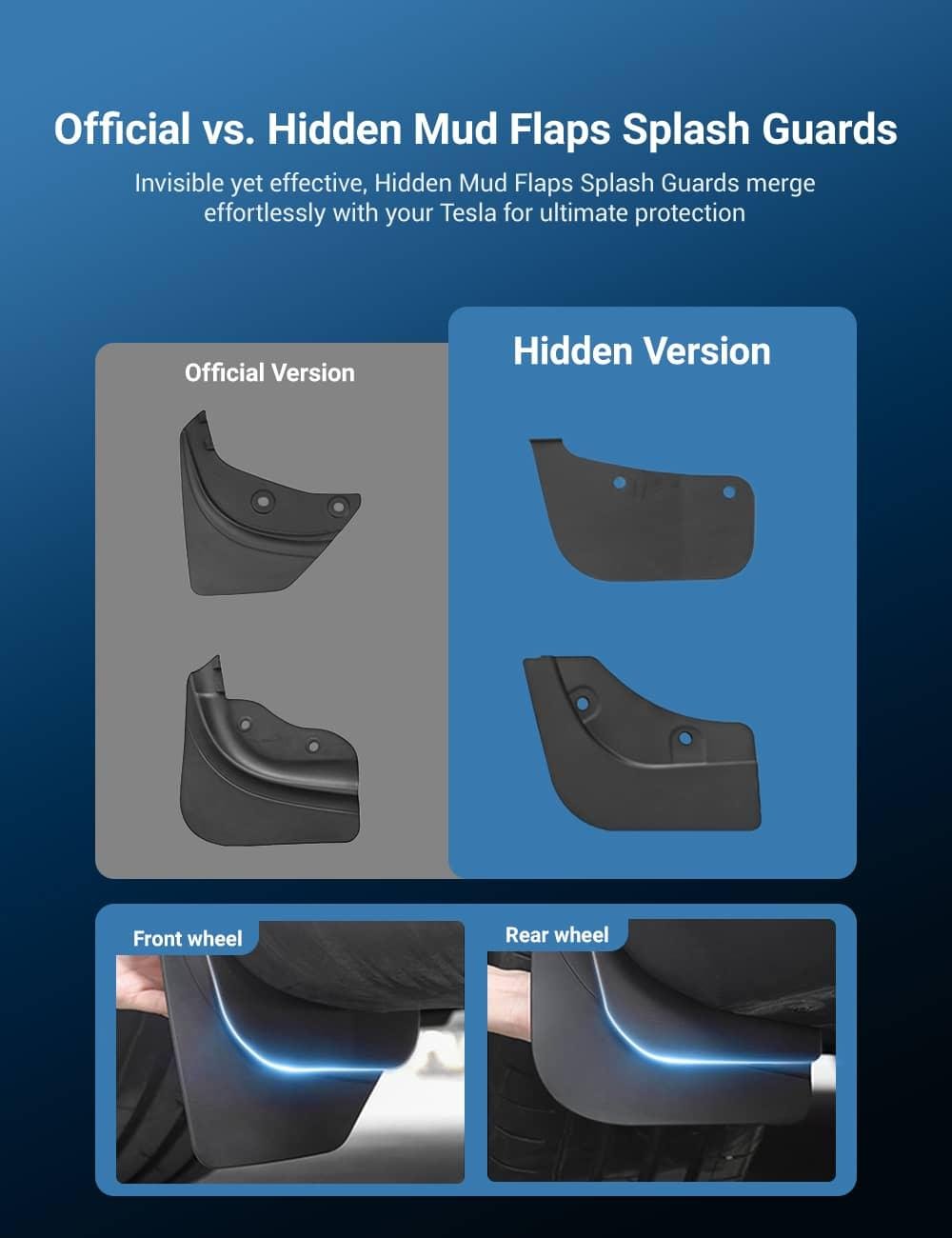 Tesla Model 3 Highland/Y Hidden Mud Flaps | Discreet Splash Guards