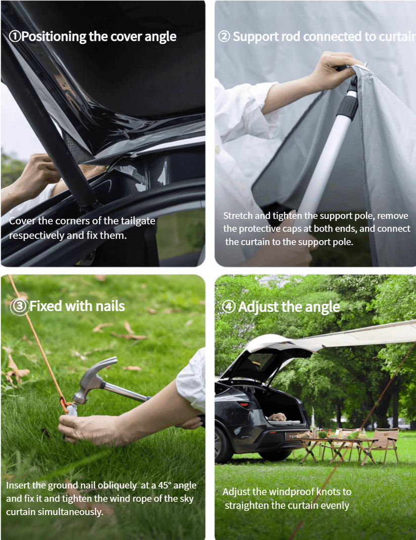 Tailgate Camping Tent for Tesla Model Y | Easy Setup & Custom Fit