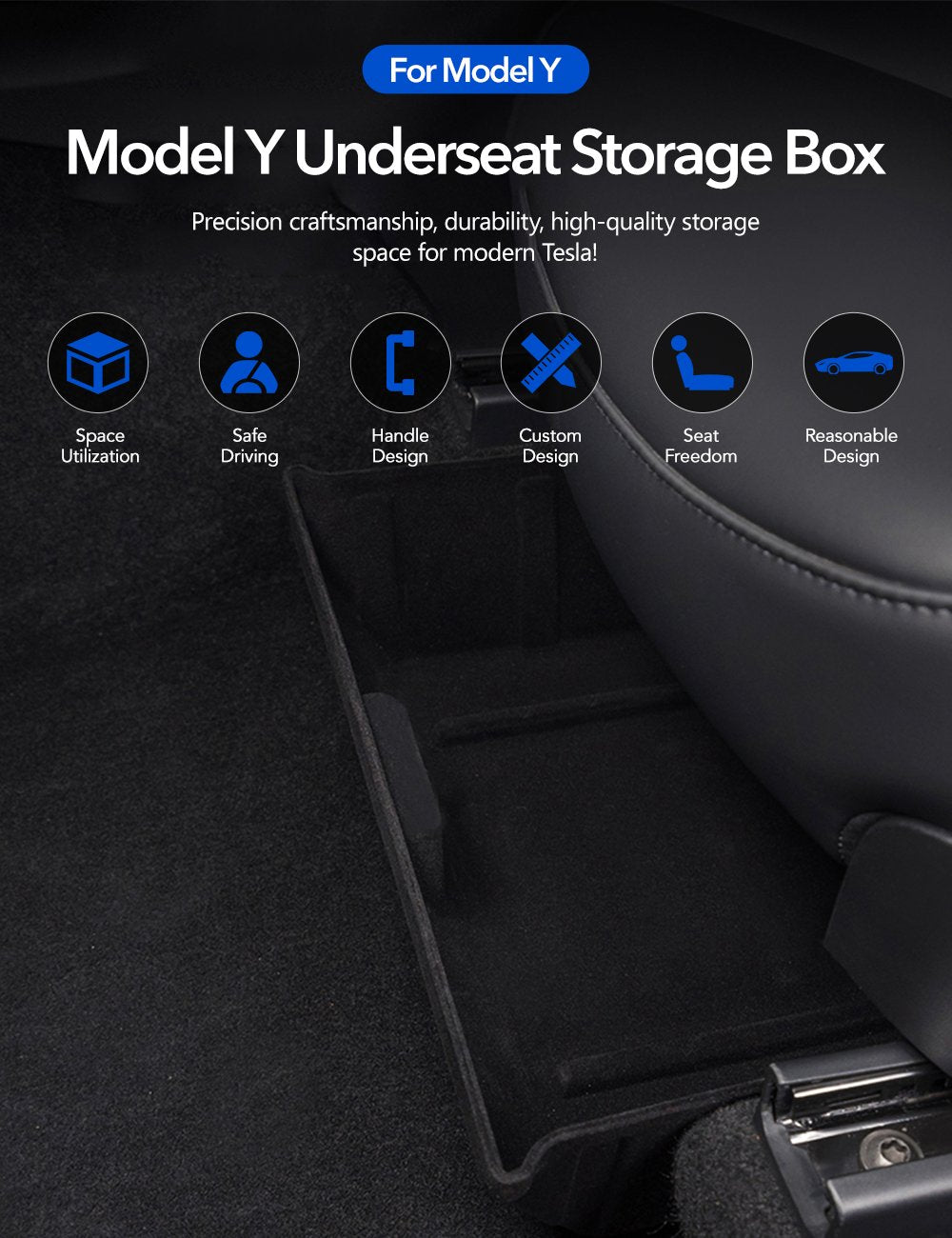 Tesla Model Y Underseat Storage Box
