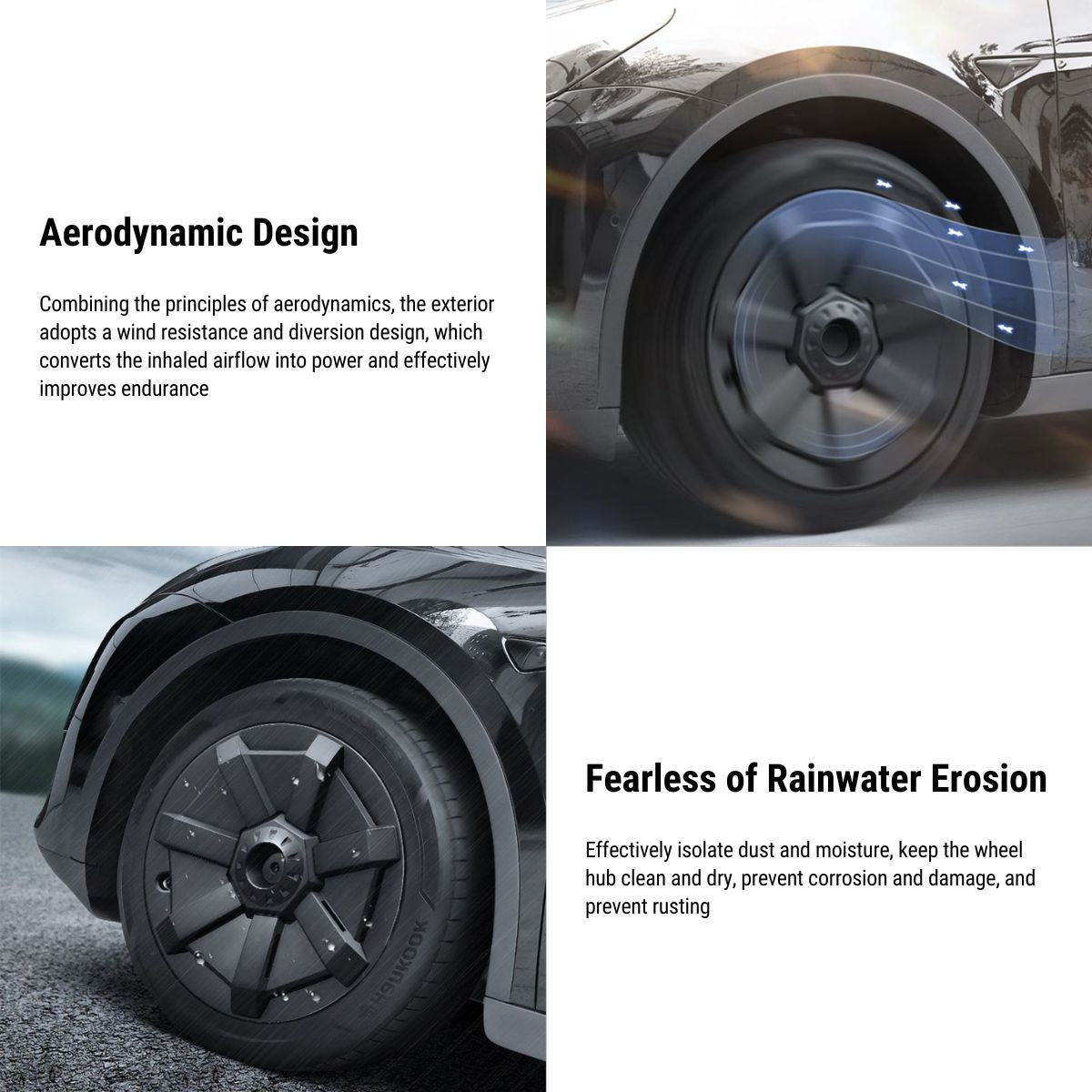 19″ Cybertruck Style Wheel Covers for Tesla Model Y (4PCS)