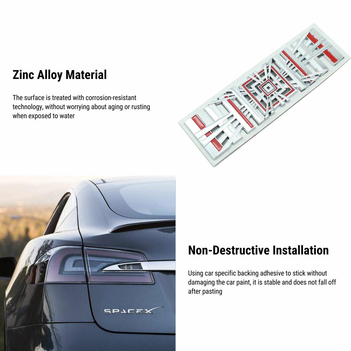 Tesla Model 3/Y/S/X 3D Metal Trunk Emblem