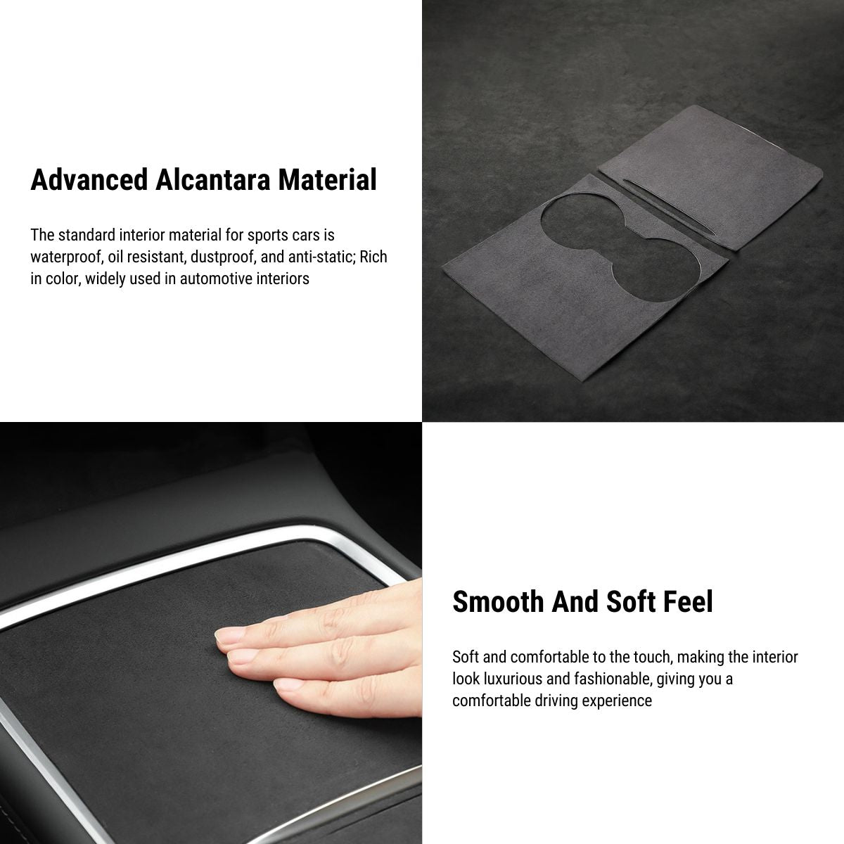 Alcantara Center Console Wrap for Tesla Model 3 Highland / Y