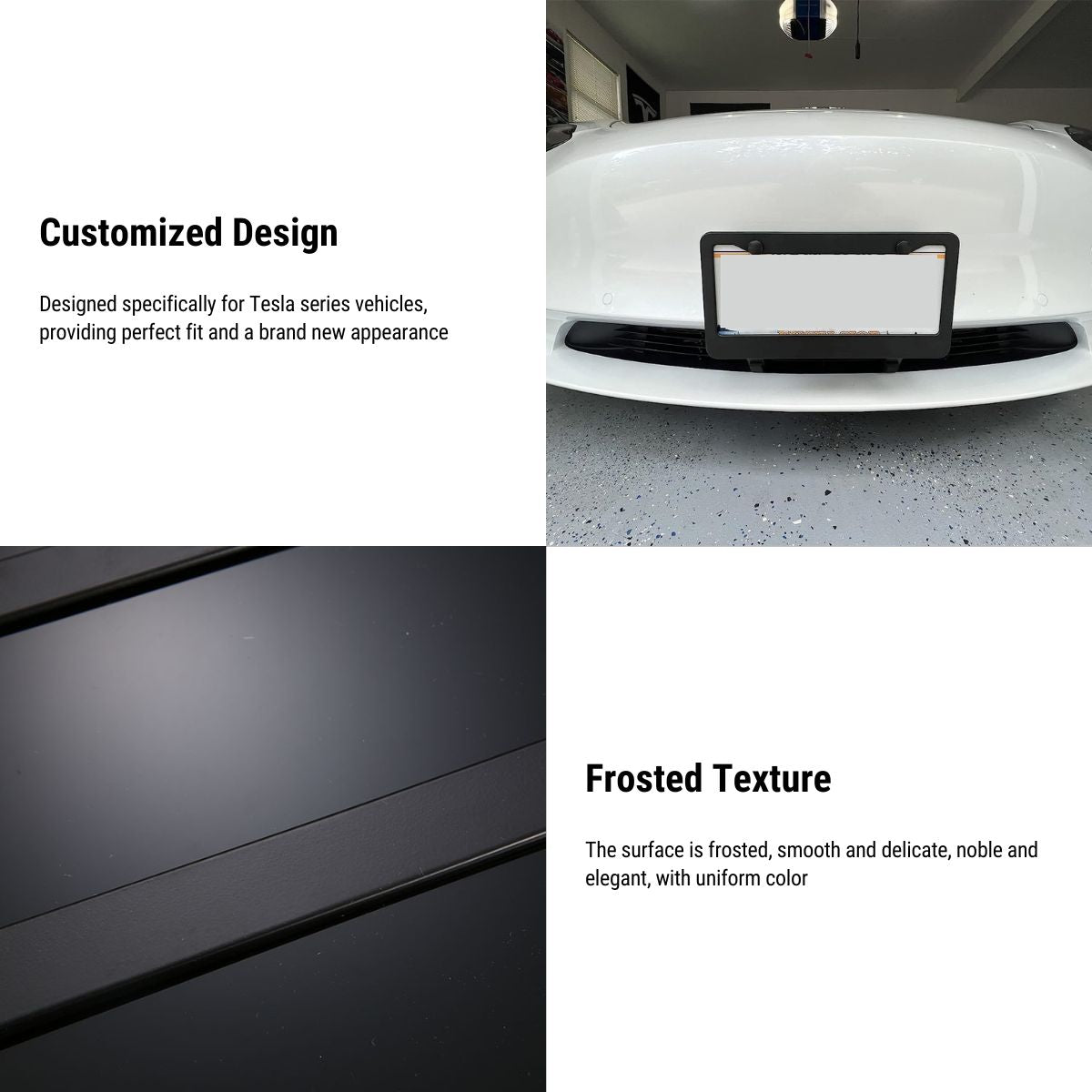 Tesla Black License Plate Frame | Sleek & Durable