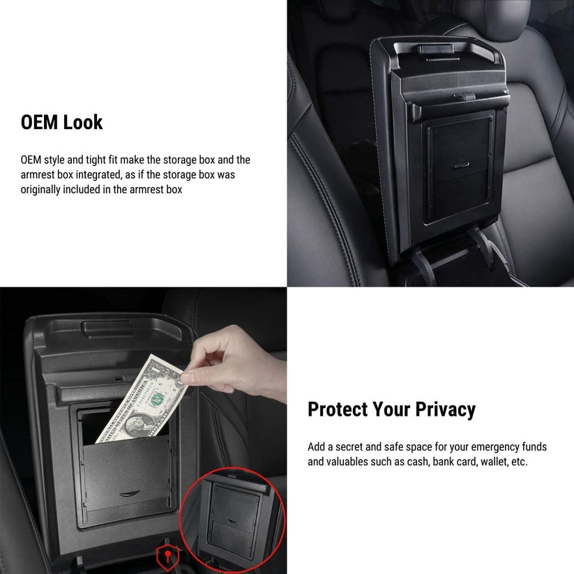 Tesla Model 3/Y Hidden Center Console Organizer | Secret Storage