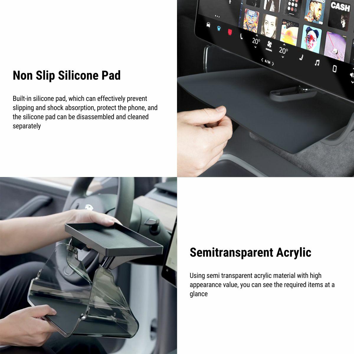 Center Console Organizer Under Screen Storage for Model 3&Y