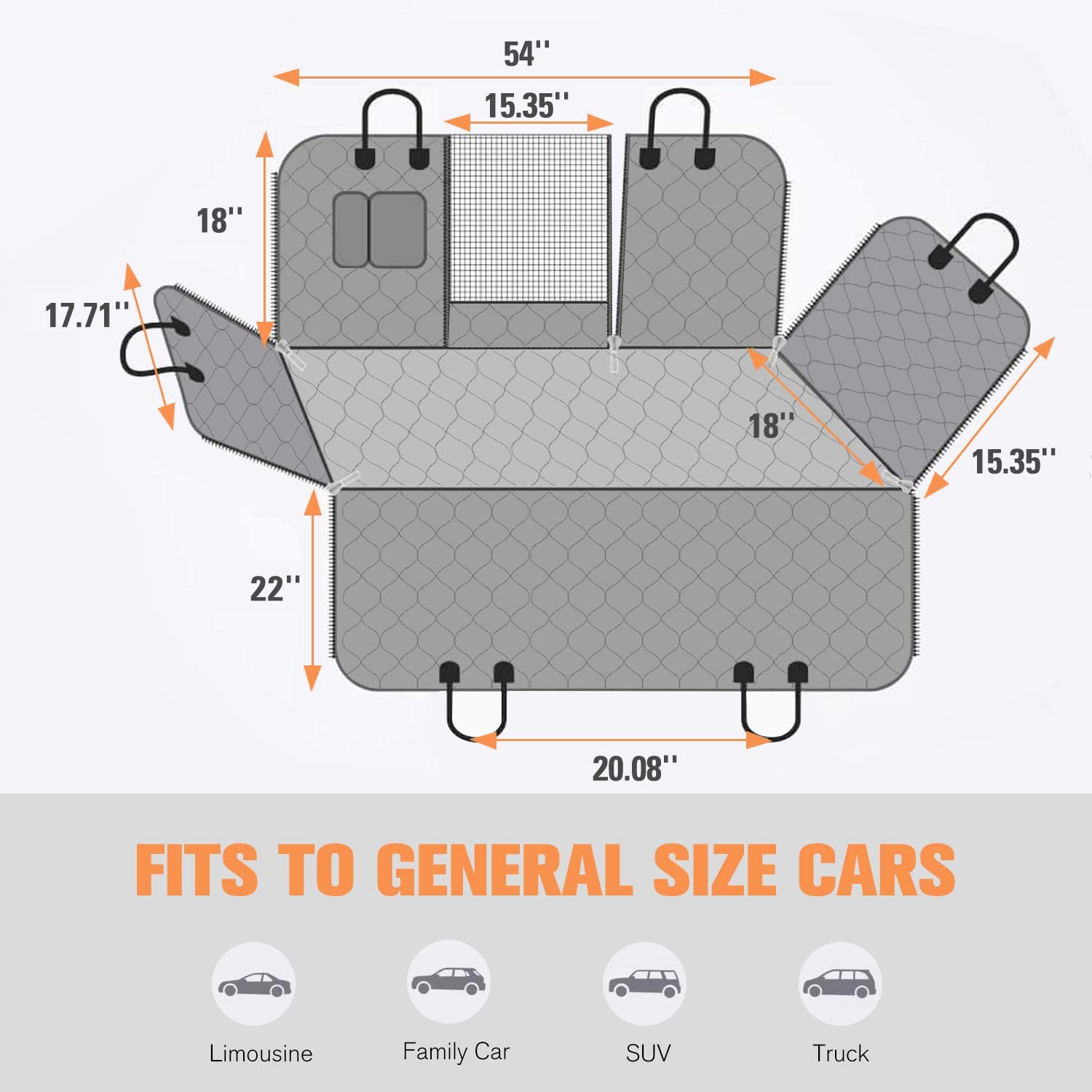 Tesla Dog Seat Cover for Model 3/Y | Rear Seat Protection