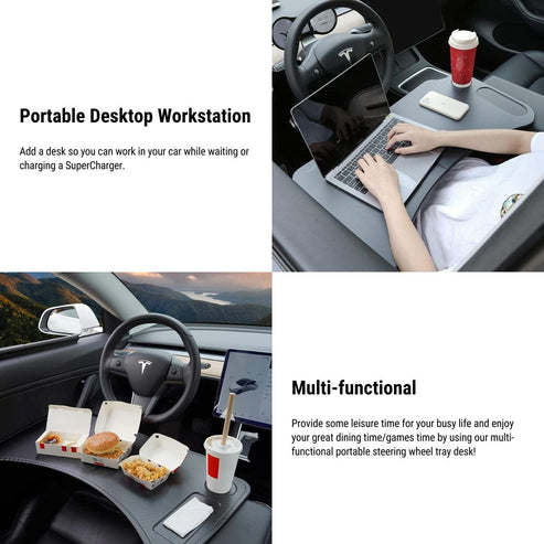 Foldable Laptop Desk for Model 3 & Model Y | Premium Tesla Workstation