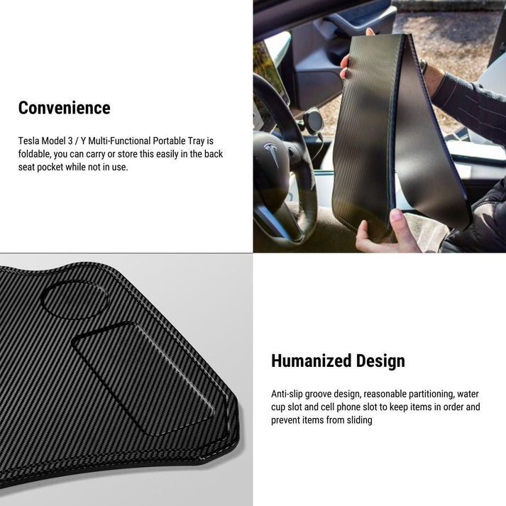 Foldable Laptop Desk for Model 3 & Model Y | Premium Tesla Workstation