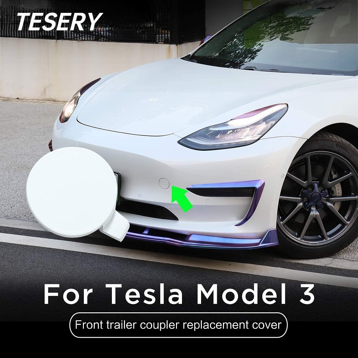 Tesla Model 3 Front Bumper Tow Hitch Cover - OEM Quality