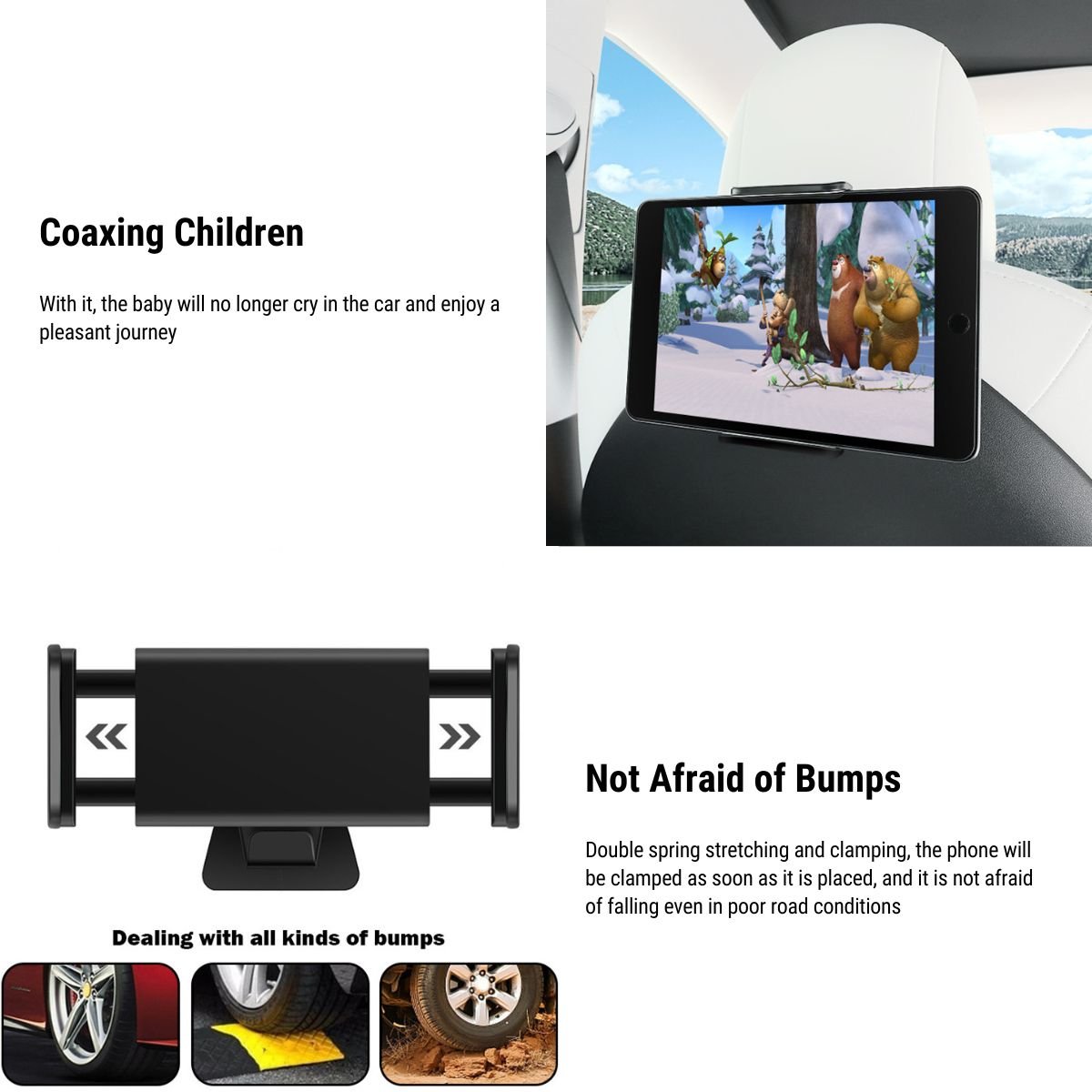 Tesla Model 3/Y Headrest Tablet Holder | Secure Back Seat Mount - Tesery