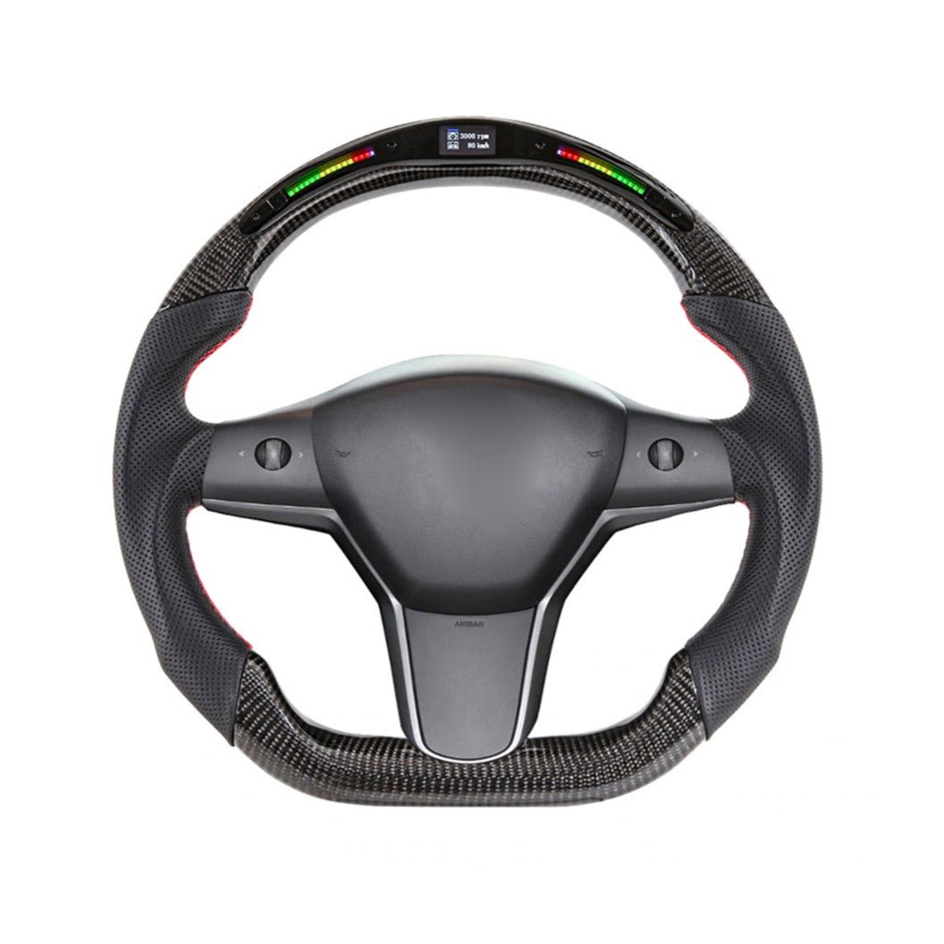 Model 3 / Y LED Sport Carbon Fiber Steering Wheel 【Style 4】 | Tesery ...