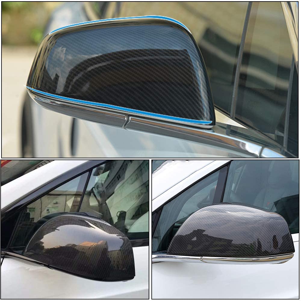 TESERY Carbon Fiber Side Mirror Cover for Tesla Model X/S