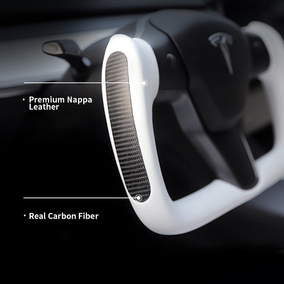 Tesla Model 3 / Y Carbon Fiber Yoke Steering Wheel | Tesery