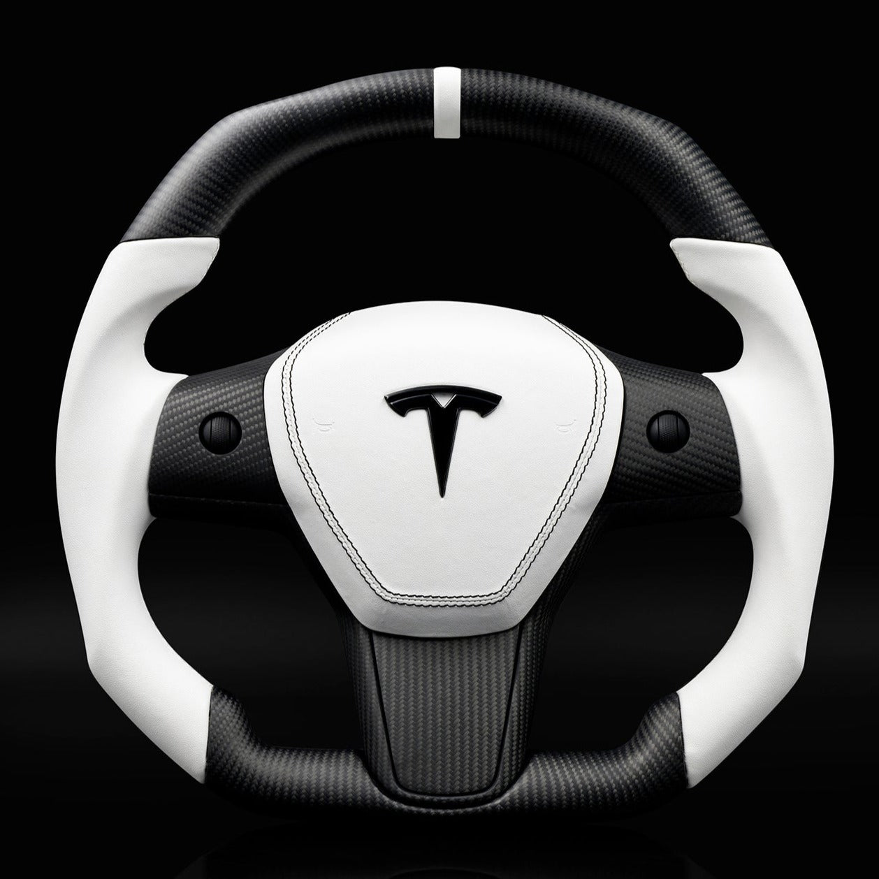 Tesla Model 3 / Y Square Carbon Fiber Steering Wheel | Tesery