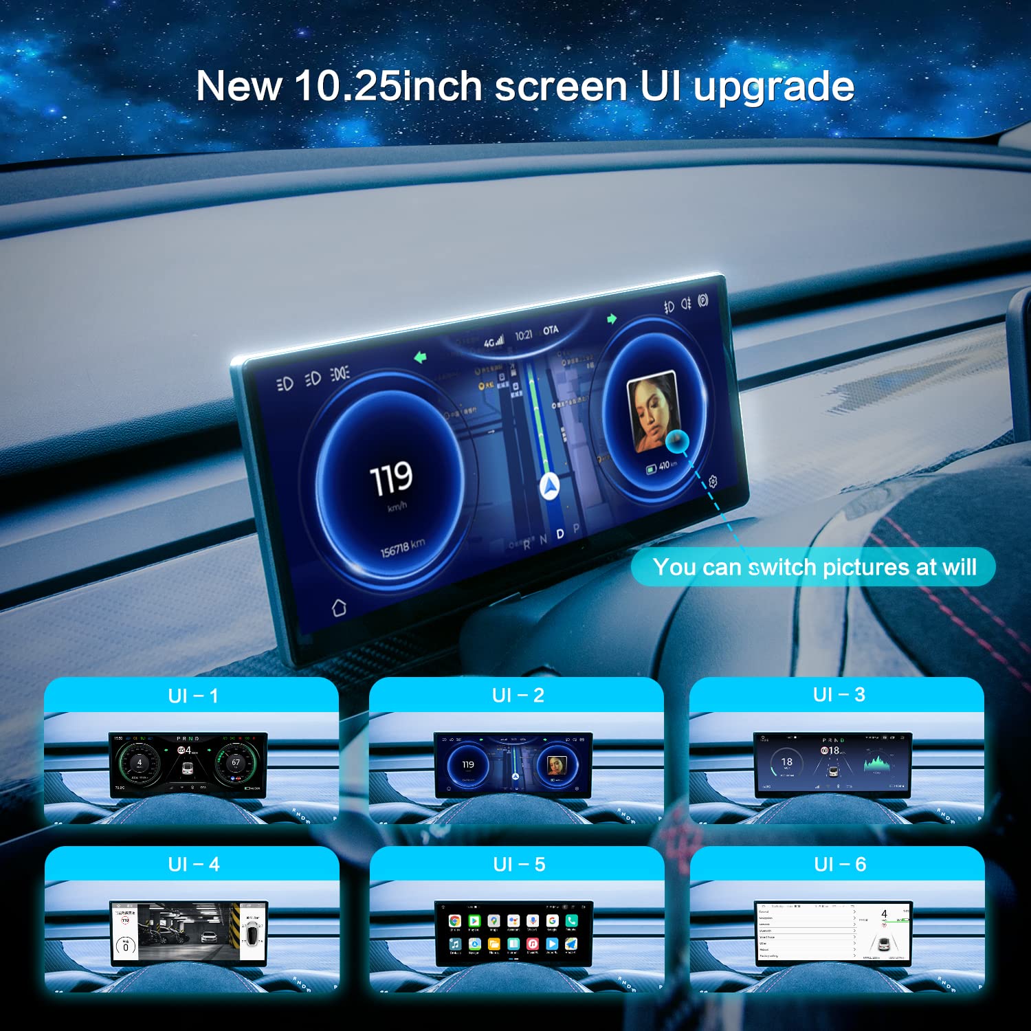10.25'' Android 4G Tesla Model 3/Y LCD Dashboard Screen