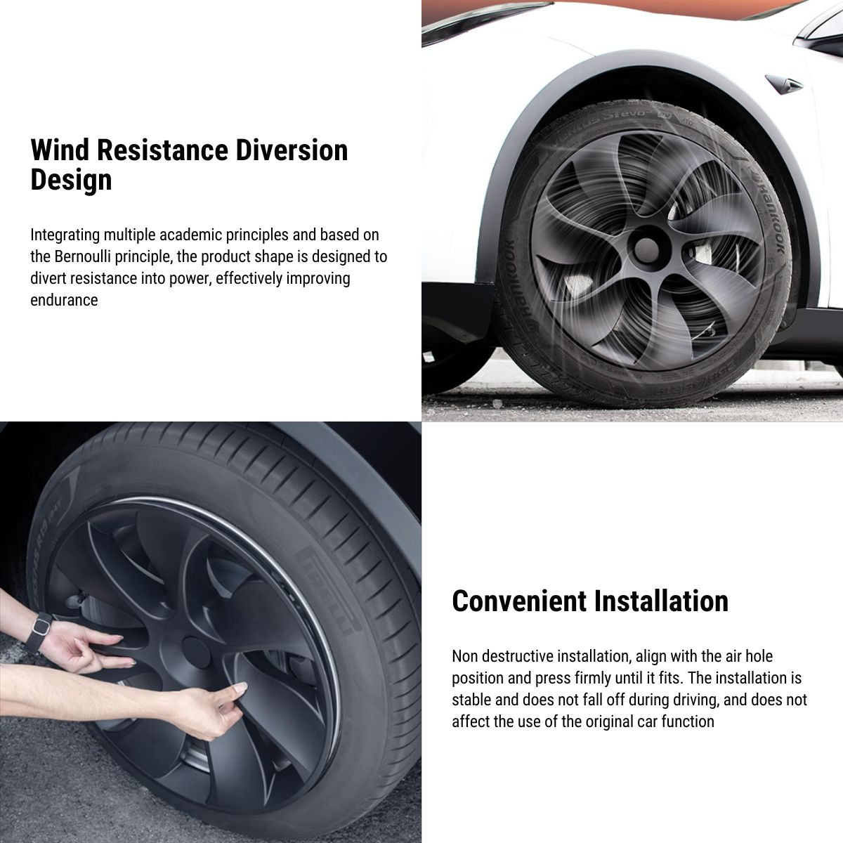 TESERY 18” 19” 20” Wheel Covers for Model 3 / Model Y