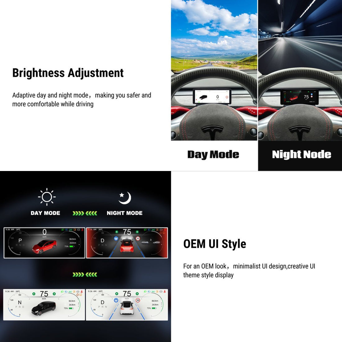 6.2'' Dashboard Screen Display for Tesla Model 3/Model Y